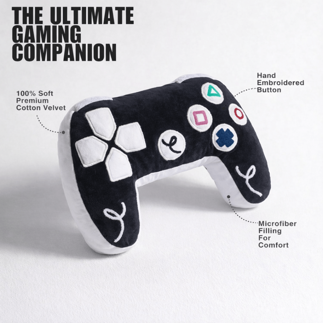 Black and White Controller Cushion (PS-Style) – House of Youth